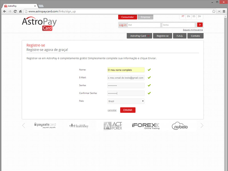 Como depositar com Astropay